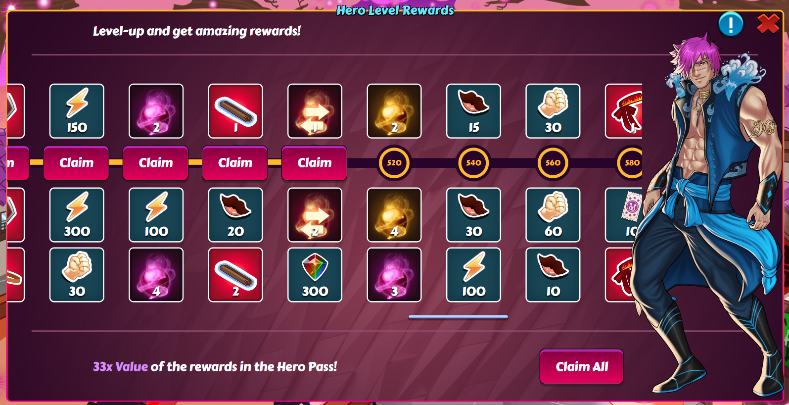 Hero Level 1000 and Leveling Rewards 💝 - Kinkoid